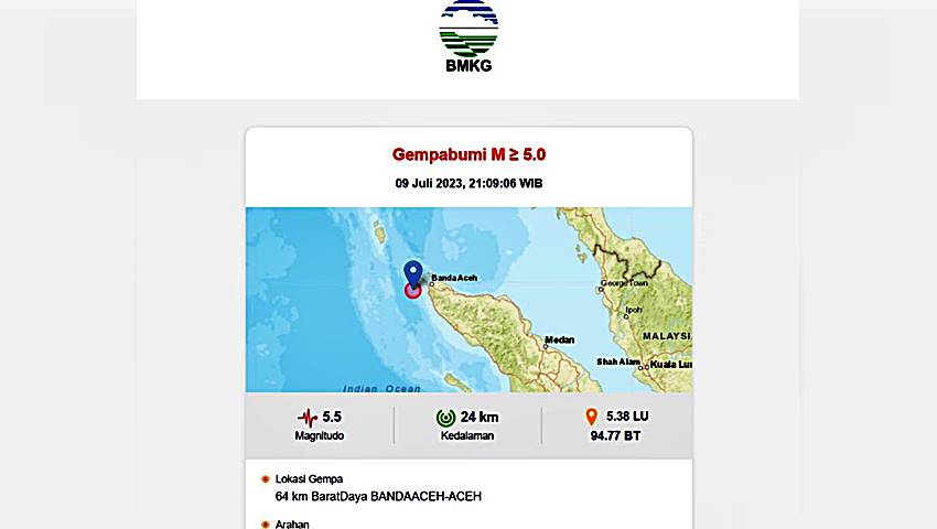 Gempa Guncang Banda Aceh - Hargo.co.id